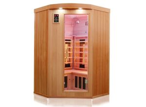 4251575100251 - Infrarotkabine Infrarotsauna lakefield 2 inkl Vollspektrumstrahler für 1-3 Personen - LED-Farblicht - Wärmekabine mit Radio Bluetooth 120 cm x 120