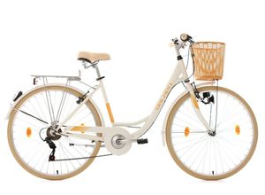 4250547528703 - KS Cycling Damenfahrrad 28 Cantaloupe weiß mit Korb RH 48 cm