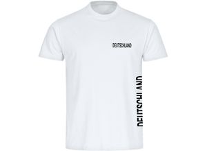 4068859246396 - multifanshop Herren T-Shirt - Deutschland - Brust & Seite - Druck schwarz - Männer