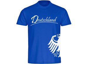 4068859250447 - multifanshop Herren T-Shirt - Deutschland - Adler seitlich - Druck weiß - Männer