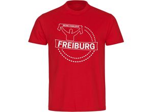 4068859136208 - multifanshop Kinder T-Shirt - Freiburg - Meine Fankurve - Druck weiß - Kind