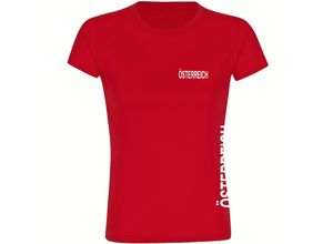 4068859468583 - multifanshop Damen T-Shirt - Österreich - Brust & Seite - Druck weiß - Frauen