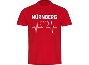 4068859116590 - multifanshop Kinder T-Shirt - Nürnberg - Herzschlag - Druck weiß - Kind