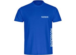 4068859023348 - multifanshop Kinder T-Shirt - Paderborn - Brust & Seite - Druck weiß - Kind