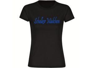 4068859002497 - multifanshop Damen T-Shirt - Schalke - Schalker Mädchen - Druck blau - Frauen