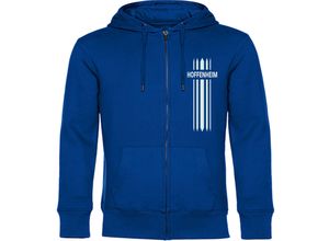 4068859047351 - multifanshop Kapuzen Sweatshirt Jacke - Hoffenheim - Streifen - Druck weiß - Sweat