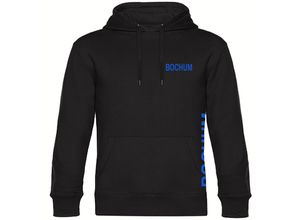 4068859016258 - multifanshop Kapuzen Sweatshirt - Bochum - Brust & Seite - Druck blau - Hoodie