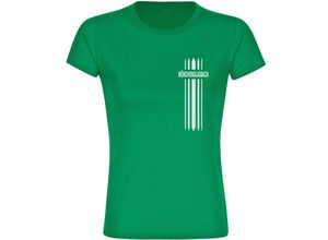 4068859176792 - multifanshop Damen T-Shirt - Mönchengladbach - Streifen - Druck weiß - Frauen