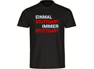 4068859146115 - multifanshop Herren T-Shirt - Stuttgart - Einmal Immer - Druck rot - Männer