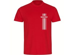 4068859128548 - multifanshop Herren T-Shirt - Mainz - Streifen - Druck weiß - Männer