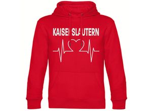 4068859110123 - multifanshop Kapuzen Sweatshirt - Kaiserslautern - Herzschlag - Druck weiß - Hoodie