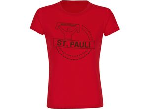 4068859195441 - multifanshop Damen T-Shirt - St Pauli - Meine Fankurve - Druck braun - Frauen