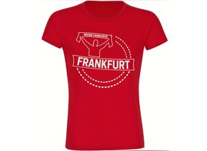 4068859135294 - multifanshop Damen T-Shirt - Frankfurt - Meine Fankurve - Druck weiß - Frauen
