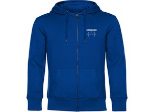 4068859012021 - multifanshop Kapuzen Sweatshirt Jacke - Hamburg - Herzschlag - Druck weiß - Sweat