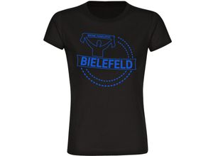 4068859051013 - multifanshop Damen T-Shirt - Bielefeld - Meine Fankurve - Druck blau - Frauen