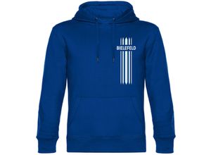 4068859043629 - multifanshop Kapuzen Sweatshirt - Bielefeld - Streifen - Druck weiß - Hoodie