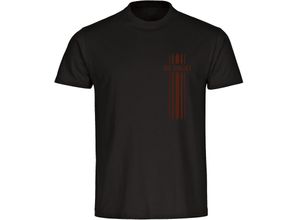 4068859194208 - multifanshop Herren T-Shirt - St Pauli - Streifen - Druck braun - Männer
