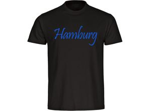 4068859007850 - multifanshop Herren T-Shirt - Hamburg - Schriftzug - Druck blau - Männer