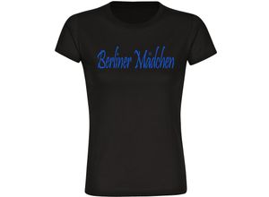 4068859060701 - multifanshop Kinder T-Shirt - Berlin blau - Berliner Mädchen - Druck blau - Kind