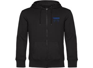 4068859041601 - multifanshop Kapuzen Sweatshirt Jacke - Paderborn - Herzschlag - Druck blau - Sweat