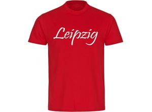 4068859160067 - multifanshop Herren T-Shirt - Leipzig - Schriftzug - Druck weiß - Männer