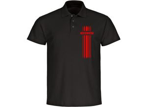 4068859124328 - multifanshop Poloshirt - Heidenheim - Streifen - Druck rot - Polo