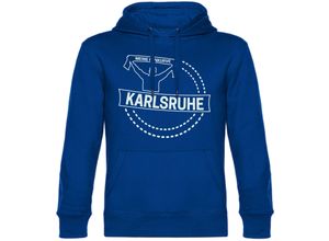 4068859055240 - multifanshop Kapuzen Sweatshirt - Karlsruhe - Meine Fankurve - Druck weiß - Hoodie