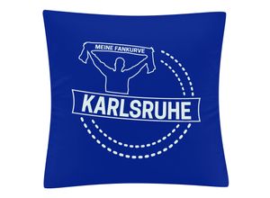 4068859055356 - multifanshop Kissenbezug - Karlsruhe - Meine Fankurve - Druck weiß - Kissen