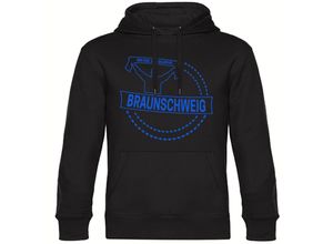 4068859203979 - multifanshop Kapuzen Sweatshirt - Braunschweig - Meine Fankurve - Druck blau - Hoodie