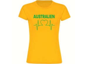 4068859277826 - multifanshop Damen T-Shirt - Australien - Herzschlag - Druck grün - Frauen