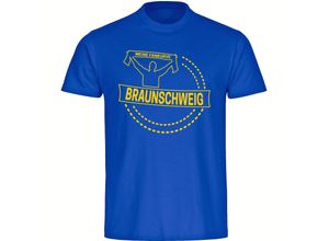 4068859203184 - multifanshop Herren T-Shirt - Braunschweig - Meine Fankurve - Druck gelb - Männer
