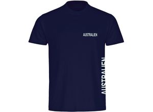 4068859275761 - multifanshop Herren T-Shirt - Australien - Brust & Seite - Druck weiß - Männer