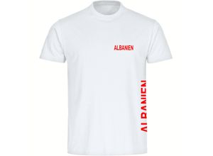 4068859450458 - multifanshop Kinder T-Shirt - Albanien - Brust & Seite - Druck rot - Kind