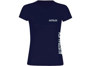 4068859277147 - multifanshop Damen T-Shirt - Australien - Brust & Seite - Druck weiß - Frauen