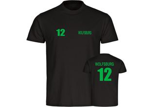 4068859171124 - multifanshop Kinder T-Shirt - Wolfsburg - Trikot Nummer 12 - Druck grün - Kind