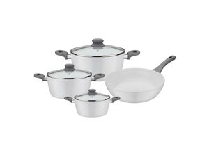 4005643461726 - Topf-Set Fiona Aluminium (Set 7-tlg) weiß mit Softtouch-Griff kratzfeste ILAG® CERAMICVeredelung Induktion weiß