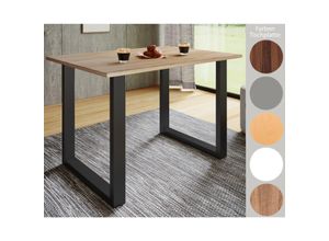 4051814402463 - Premium Esszimmertisch Esstisch Tisch Xona U Schwarz (Farbe Sonoma-Eiche 140 x 50 cm)