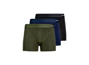 5715108333138 - JACK & JONES Trunks JACBASIC BAMBOO TRUNKS 3 PACK NOOS Forest Night Black - Navy blazer Unifarben Bunt - Gr L