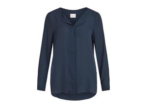 5710639590302 - VILA Hemdbluse VILUCY L S SHIRT - NOOS Total Eclipse Unifarben Blau - Gr M