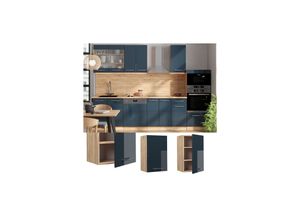 4066731407118 - Hängeschrank Fame-Line Eiche Dunkelblau Hochglanz 45 cm