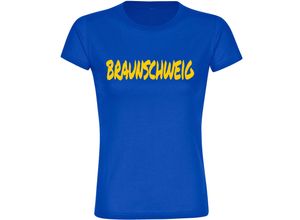 4068859502652 - multifanshop Damen T-Shirt - Braunschweig - Textmarker - Druck gelb - Frauen