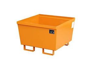 4052462017283 - eurokraft pro Stahl-Auffangwanne mit Randprofilierung LxBxH 800 x 800 x 545 mm ohne Rost orange RAL 2000