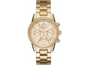 4053858642355 - Chronograph MICHAEL KORS RITZ MK6356 Armbanduhren goldfarben Damen Quarzuhren Quarzuhr Armbanduhr Damenuhr Stoppfunktion 1224-Std-Anzeige