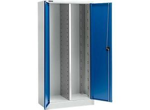 4051273515094 - Select Materialschrank MS 2509 mit Mittelwand Leergehäuse B 950 x T 500 x H 1935 mm Feinblech lichtgrau enzianblau