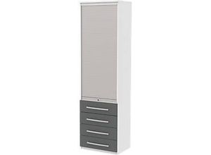 4050211461691 - Rollladenschrank BARI 6 Ordnerhöhen 4 Schübe 3 Böden abschließbar B 600 x T 430 x H 2174 mm weiß anthrazit