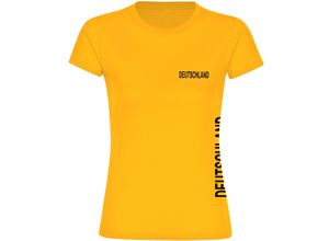 4068859268572 - multifanshop Damen T-Shirt - Deutschland - Brust & Seite - Druck schwarz - Frauen