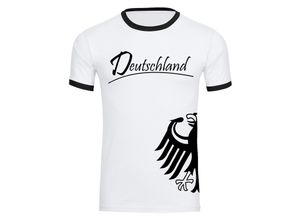 4068859262198 - multifanshop Kontrast T-Shirt - Deutschland - Adler seitlich - Druck schwarz - Männer