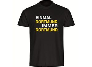 4068859189389 - multifanshop® Herren T-Shirt - Dortmund - Einmal Immer - Druck gelb - Männer