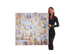 4057651173948 - Wandbild Cubes 100% handgemaltes Ölgemälde Gemälde XL 100x100cm