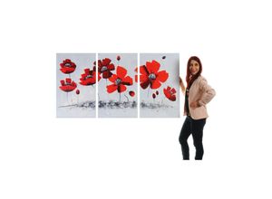 4057651056005 - Wandbild Mohnblume 100% handgemaltes Ölgemälde Gemälde XL 165x90cm